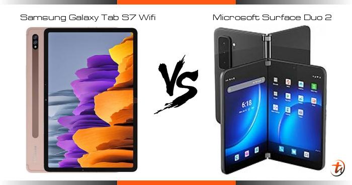 Banding Samsung Galaxy Tab S7 Wifi dan Microsoft Surface Duo 2 ...