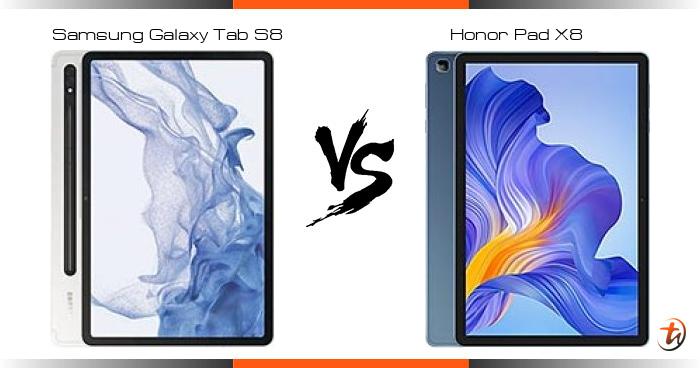 Banding Samsung Galaxy Tab S8 dan Honor Pad X8 - Spesifikasi dan harga ...