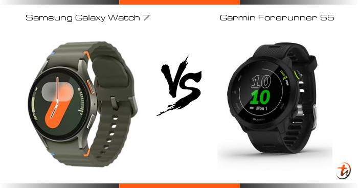 Compare Samsung Galaxy Watch 7 vs Garmin Forerunner 55 specs and ...
