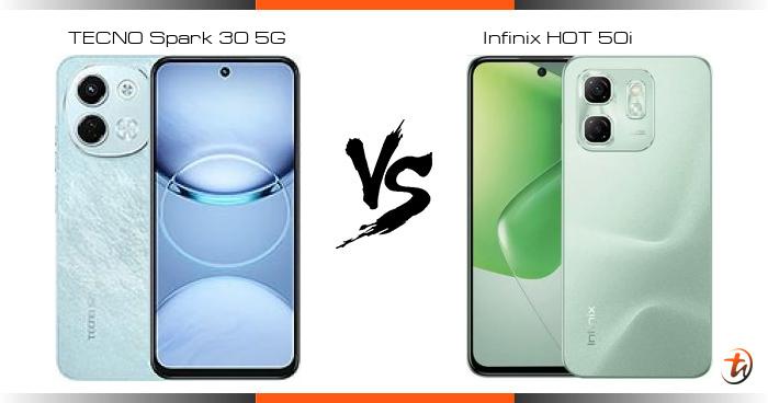 Banding TECNO Spark 30 5G dan Infinix HOT 50i - Spesifikasi dan harga ...