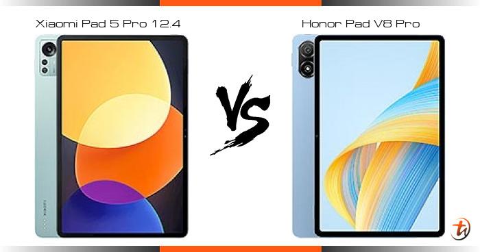 Compare Xiaomi Pad 5 Pro 12.4 vs Honor Pad V8 Pro specs and Malaysia price | tablet features