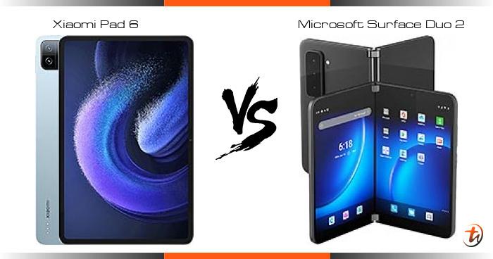Compare Xiaomi Pad 6 vs Microsoft Surface Duo 2 specs and Malaysia ...